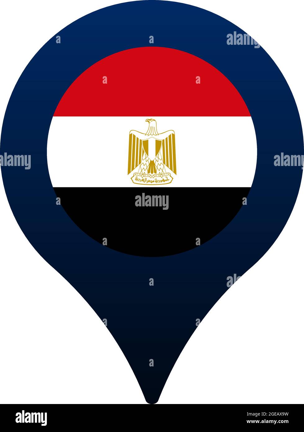egypt flag and map pointer icon. National flag location icon vector ...