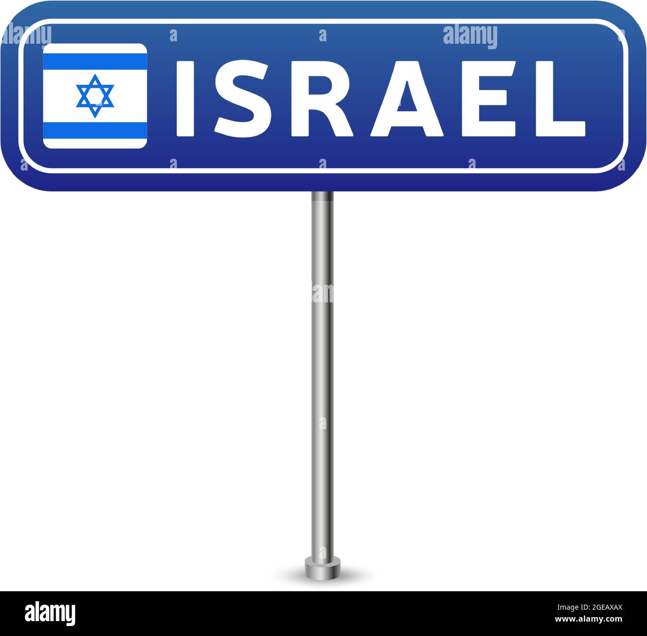 israel road sign. National flag with country name on blue road traffic ...