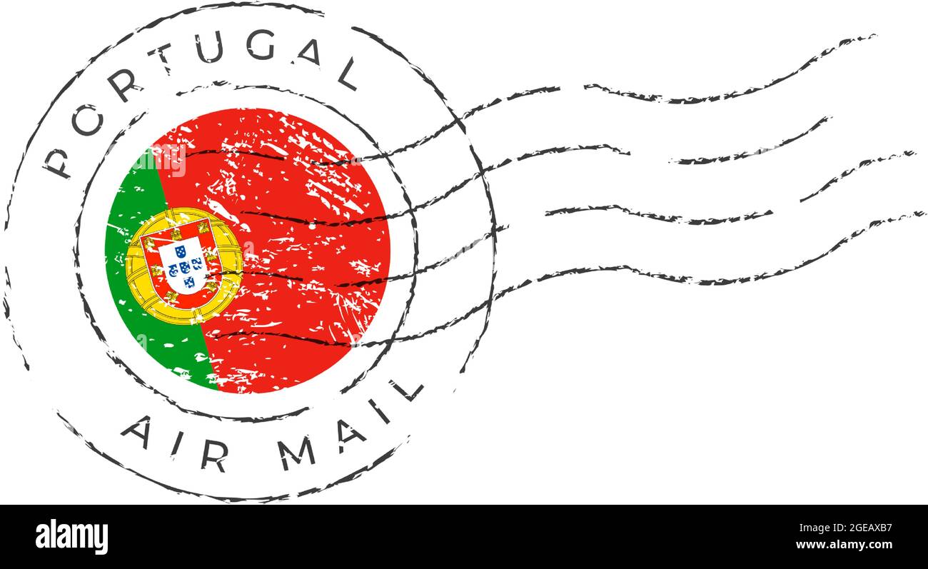 portugal postage mark. National Flag Postage Stamp isolated on white ...