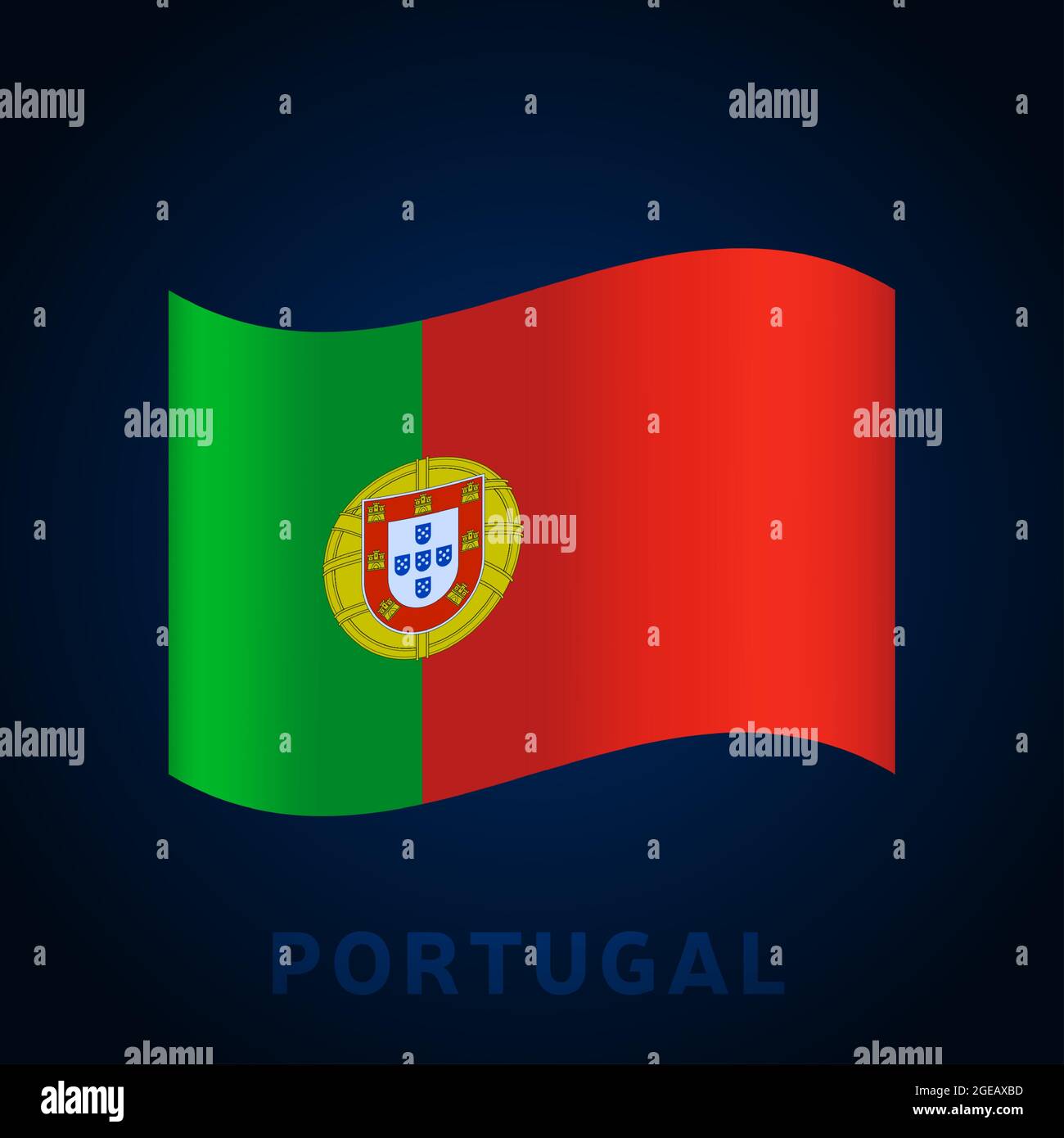 portugal wave vector flag. Waving national Official colors and ...