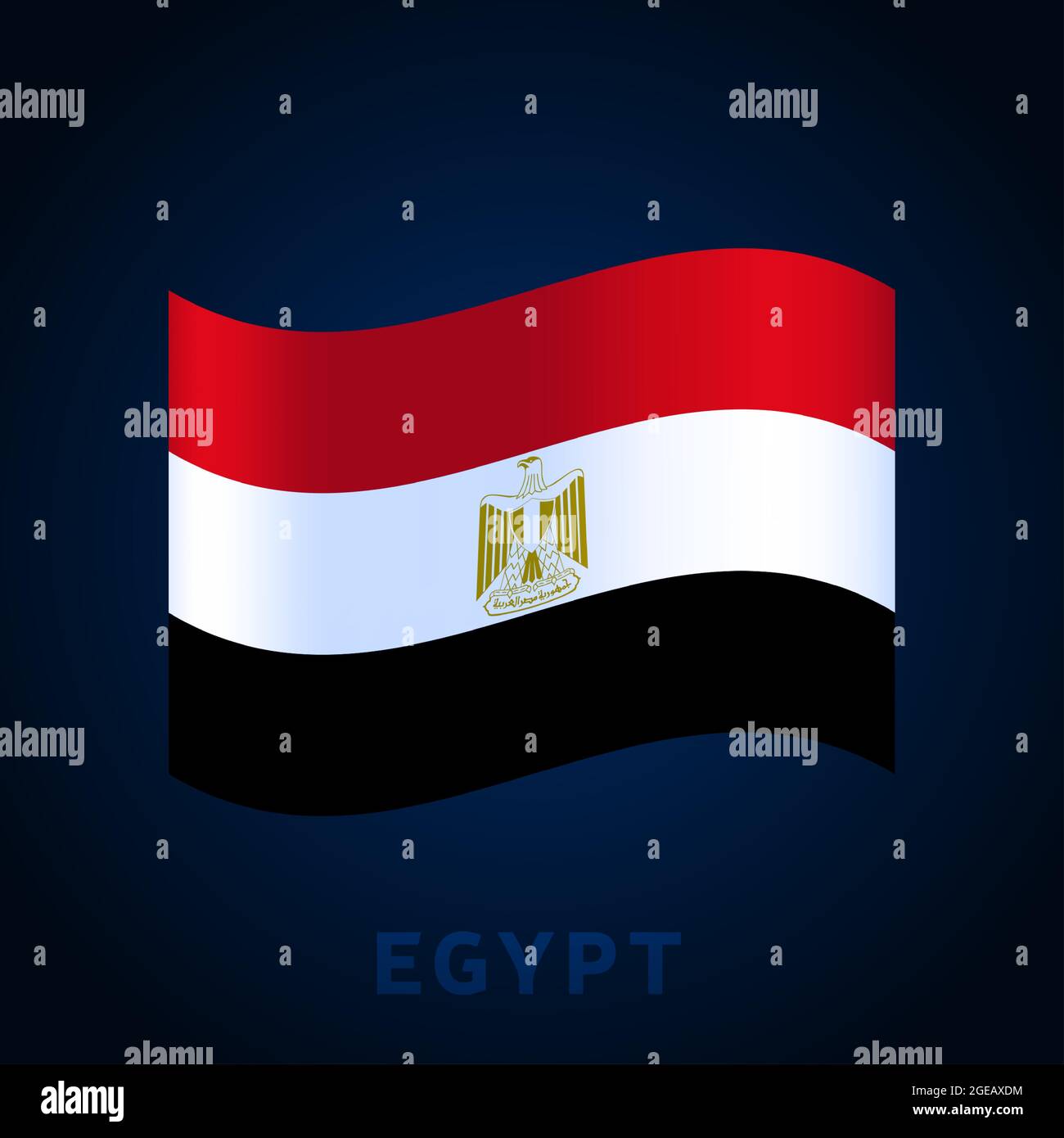 egypt wave vector flag. Waving national Official colors and proportion ...