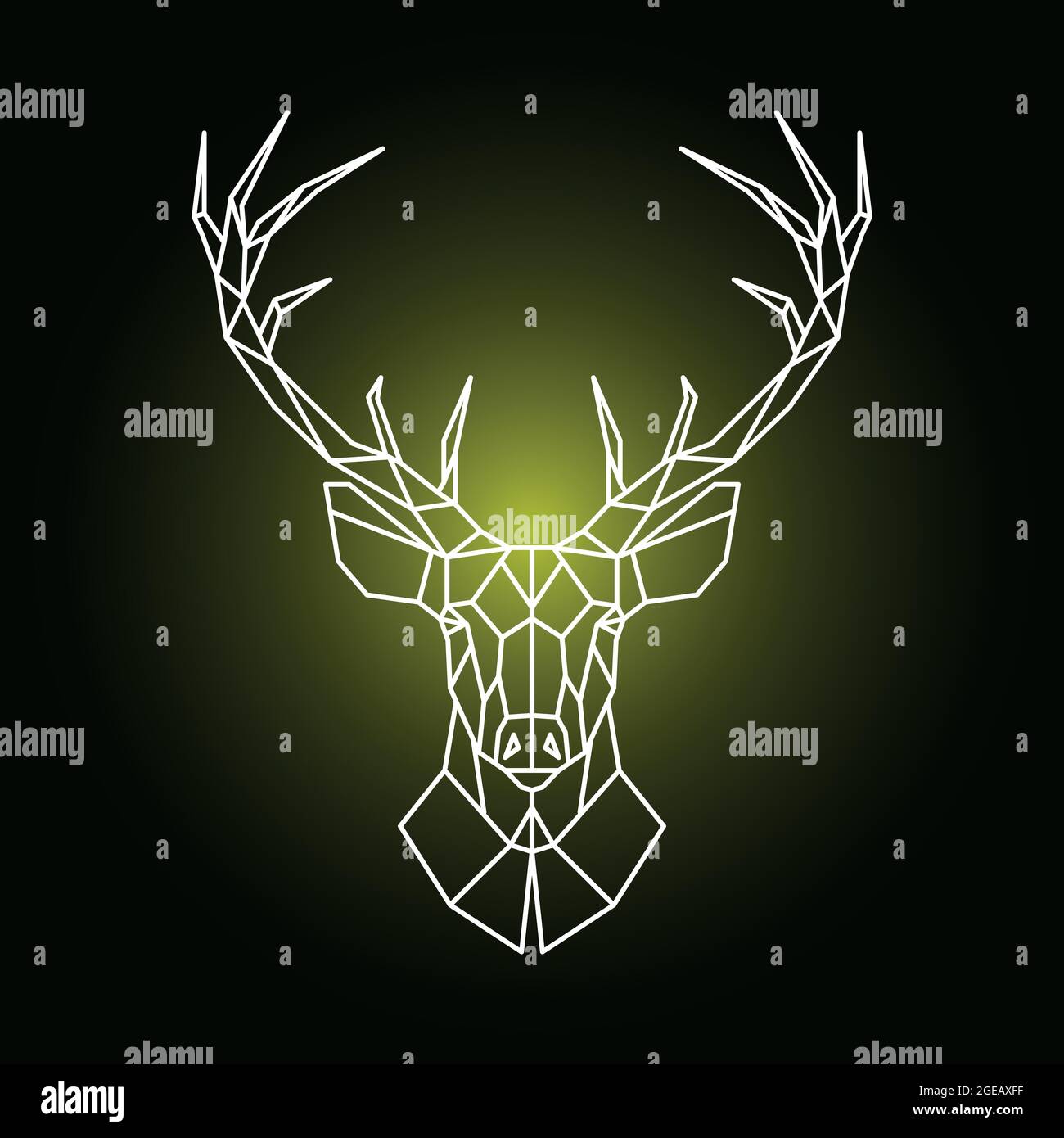 Geometric reindeer head illustration. Ornamental stag head. Vector ...