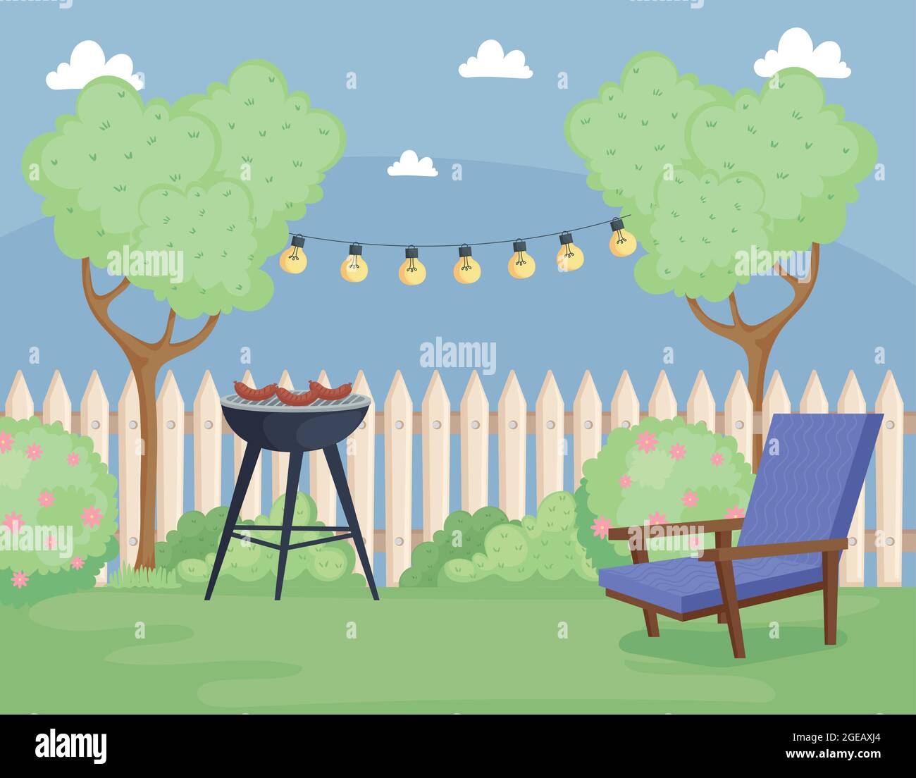backyard bbq scene Stock Vector Image & Art - Alamy