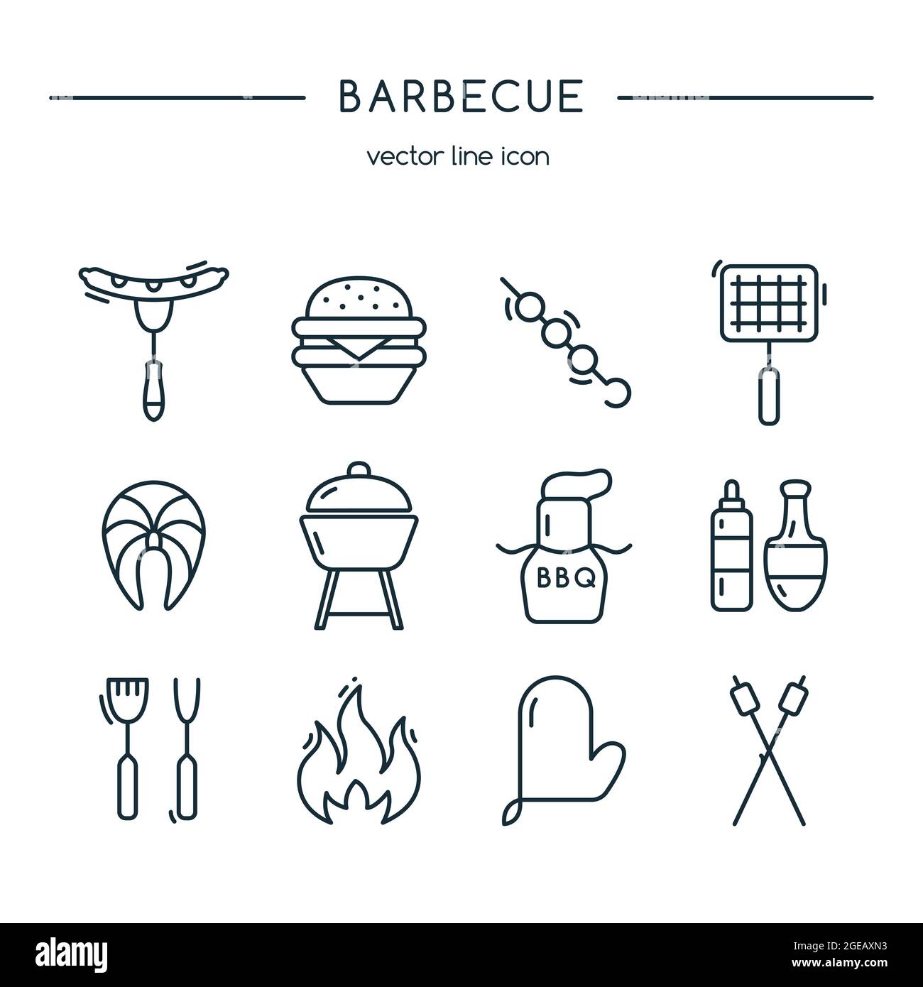 Barbeque icons line set. Vector illustration Stock Vector Image & Art ...