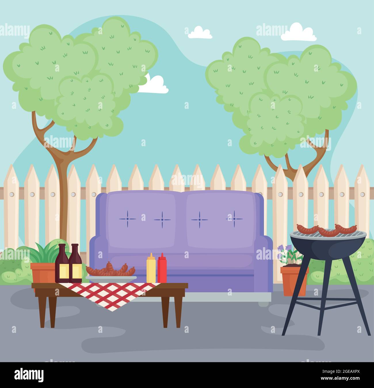 backyard bbq celebration Stock Vector Image & Art - Alamy