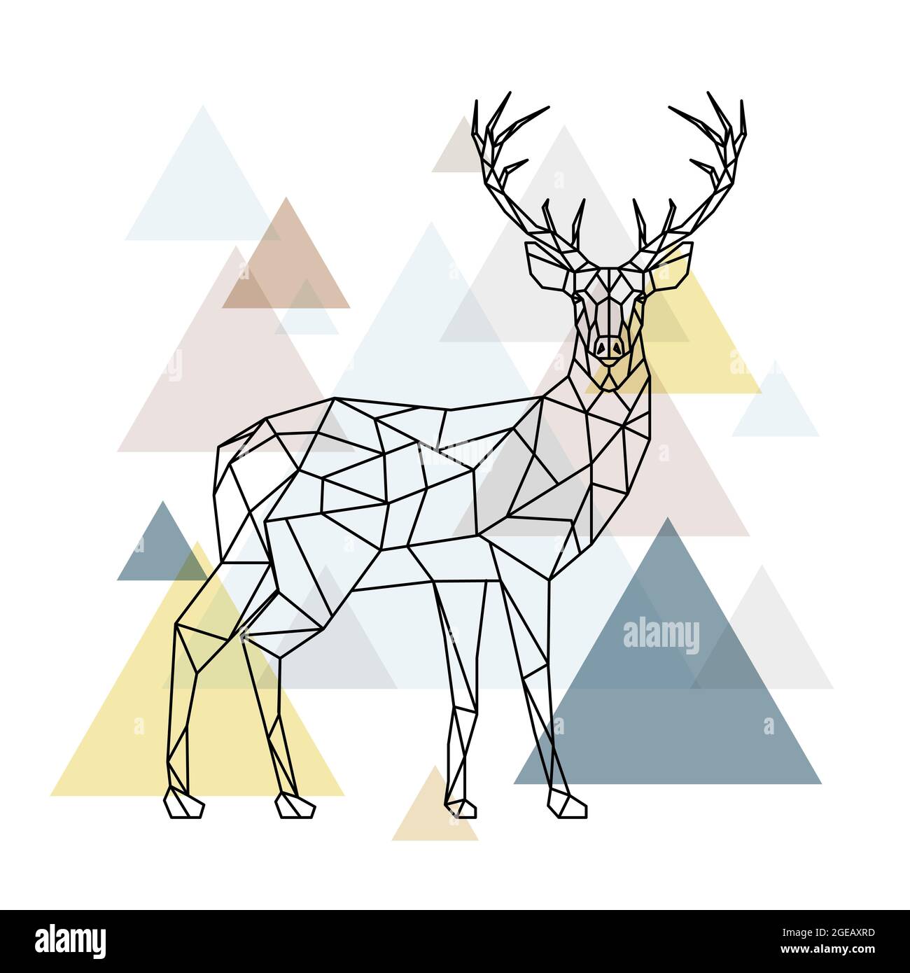 Abstract polygonal deer. Geometric hipster illustration. Reindeer with ...