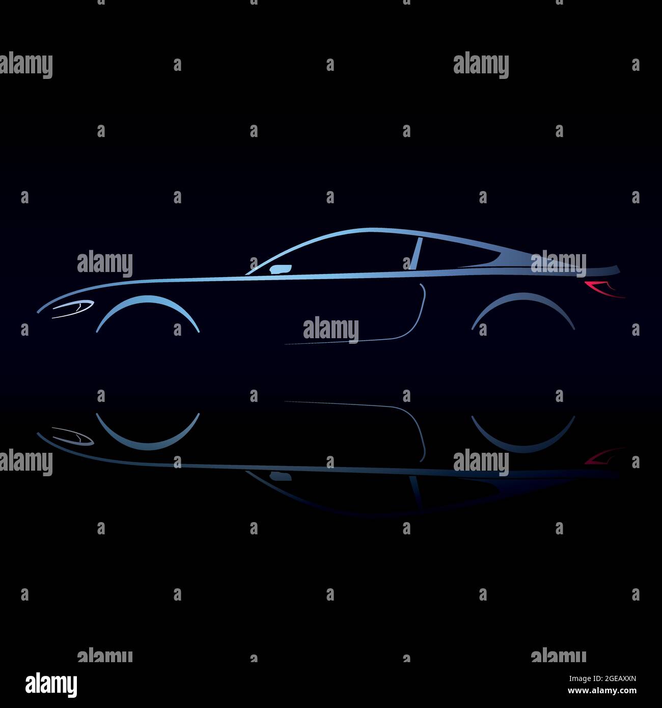 Design car coupe with reflection on black background. Vector ...