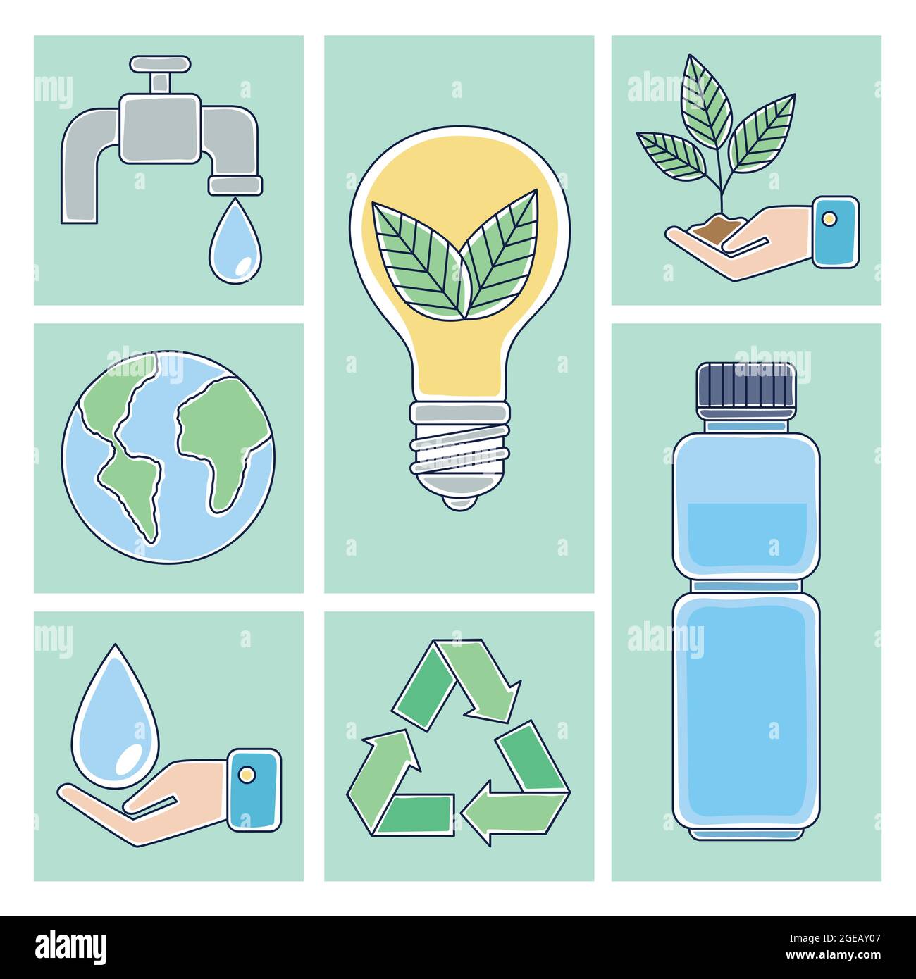 seven ecology icons Stock Vector Image & Art - Alamy