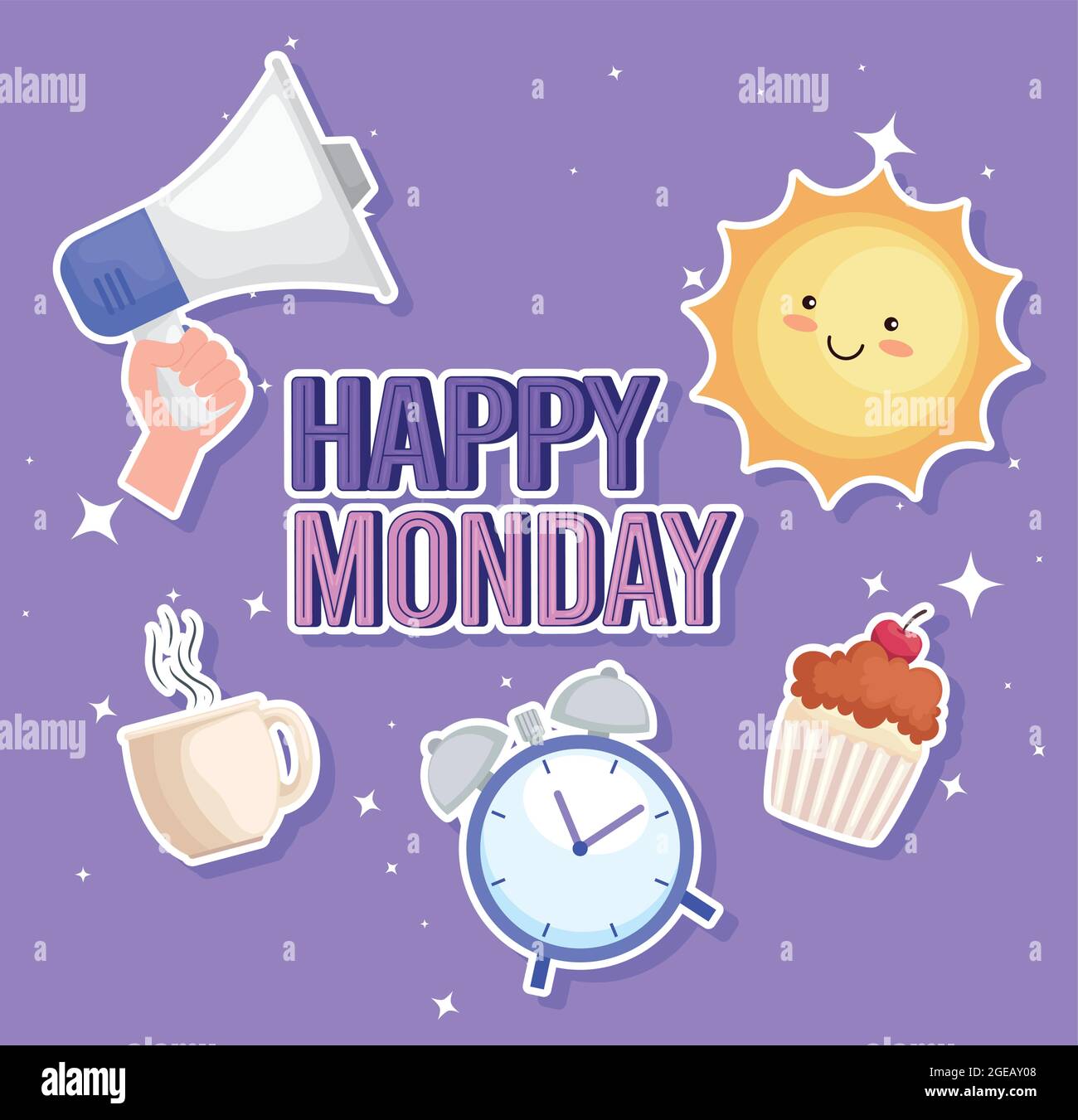 six happy monday icons Stock Vector Image & Art - Alamy