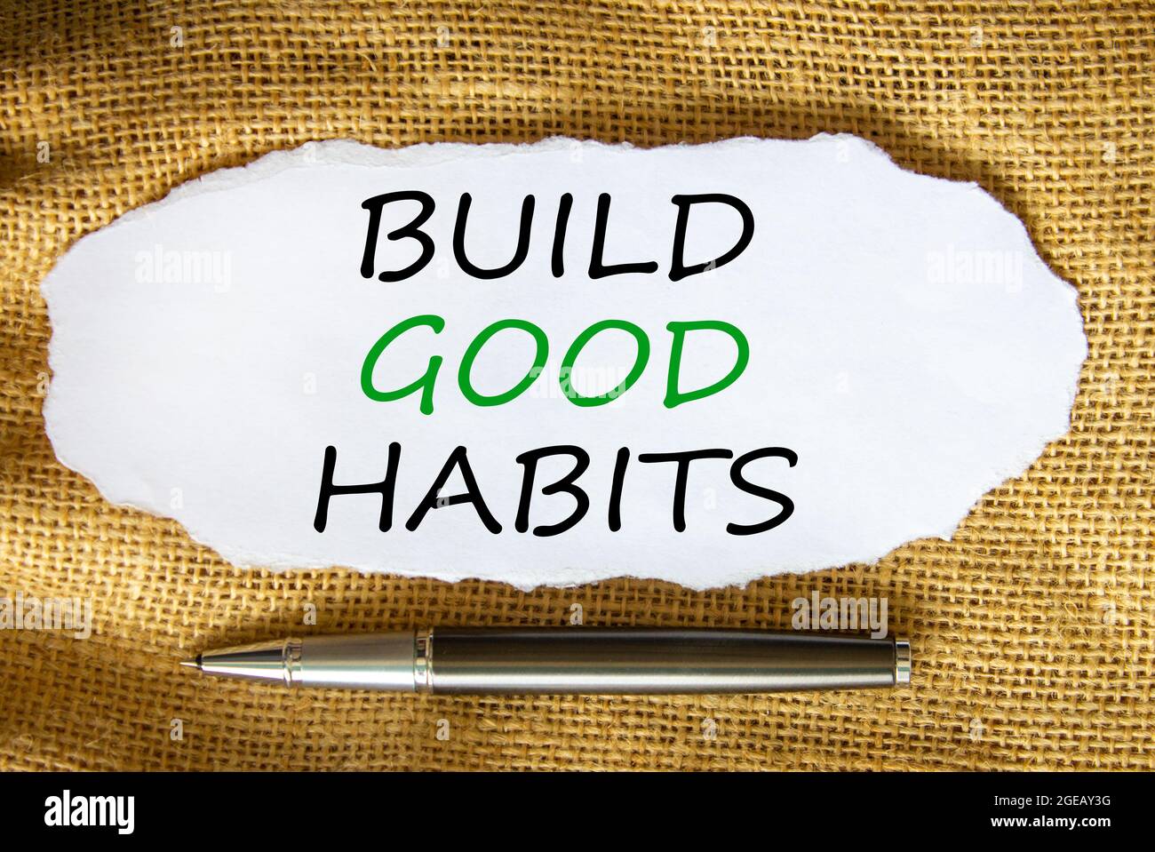 Build good habits symbol. Words 'Build good habits' on white paper ...