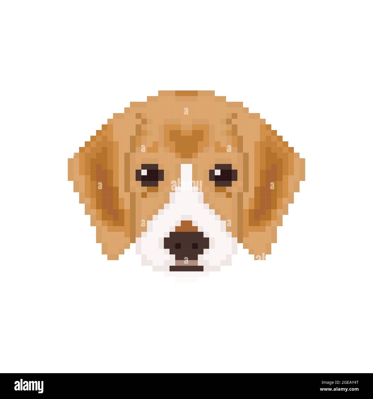 Beagle puppy head in pixel art style. Dog vector illustration Stock ...