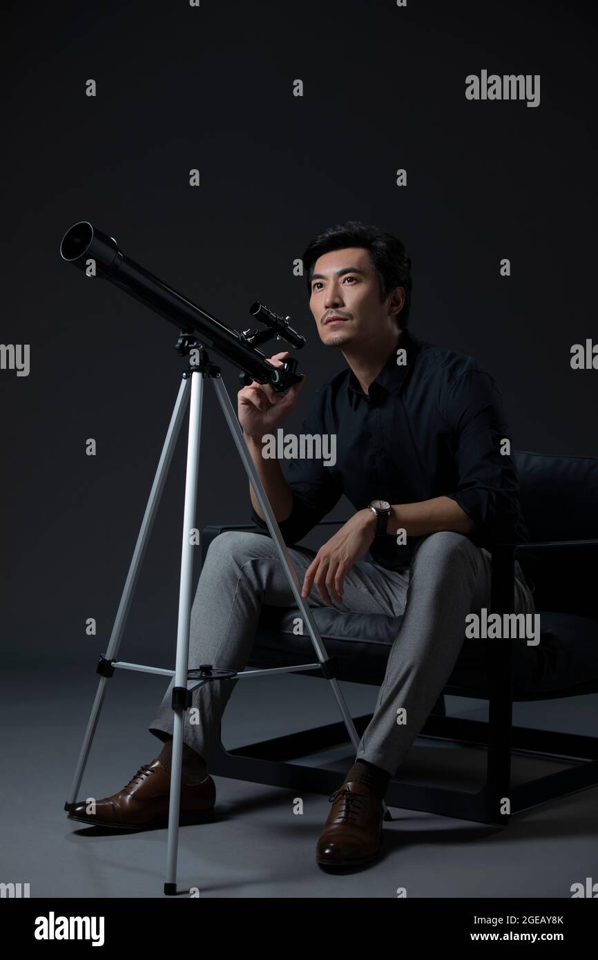 Person using telescope astronomy hi-res stock photography and images ...