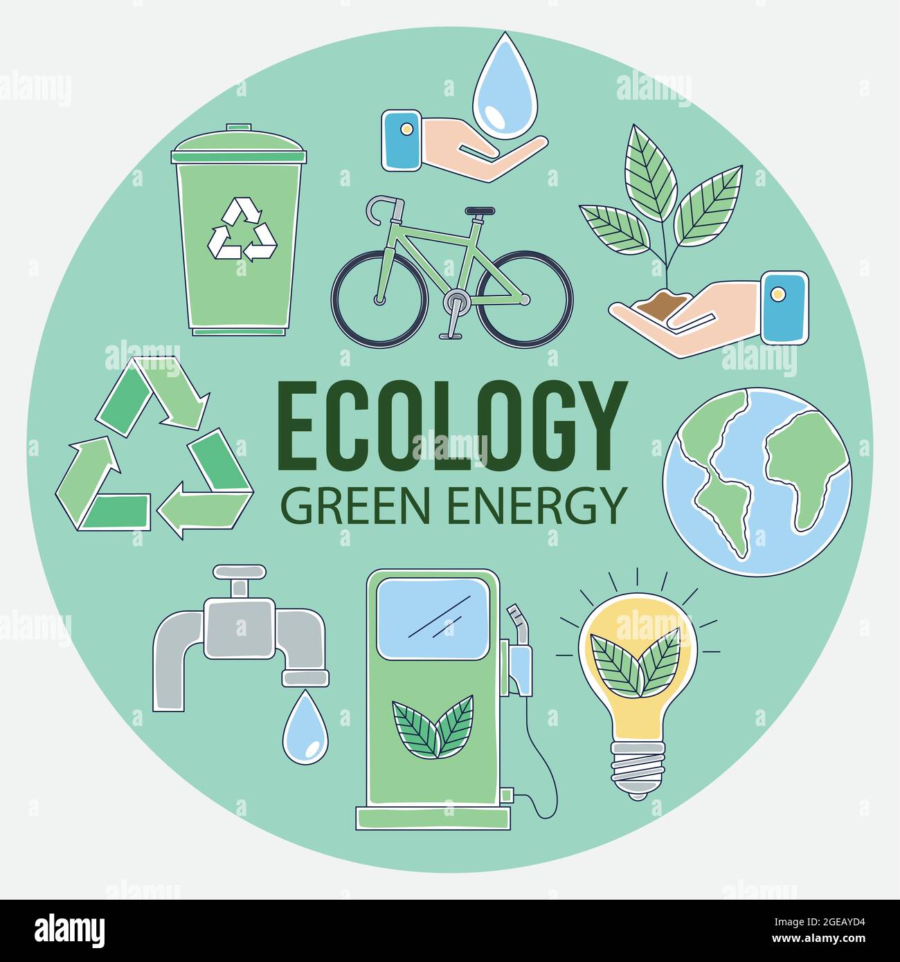 ecology icons in circle Stock Vector Image & Art - Alamy