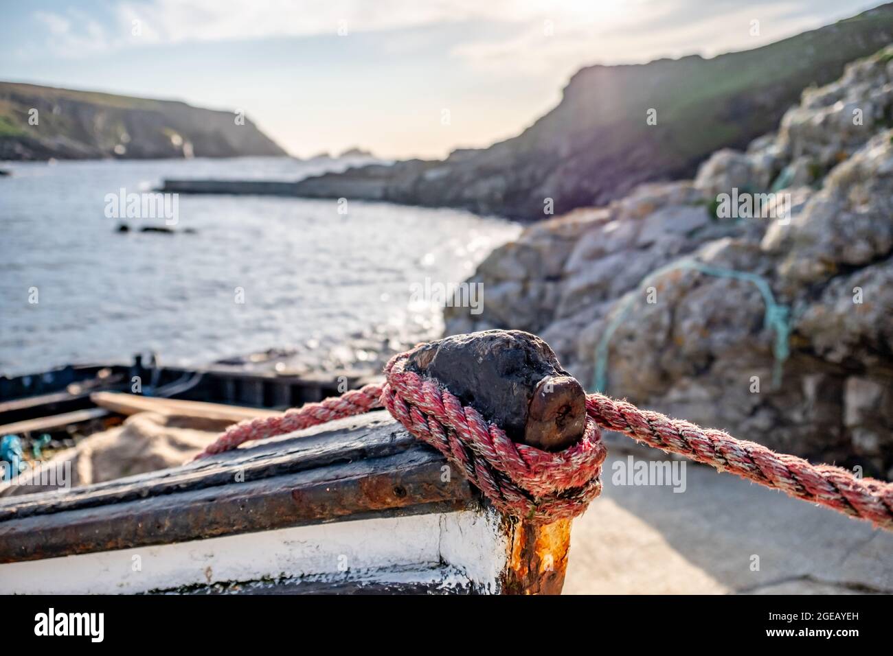 Vessels lying at the harbour of An Port, County Donegal - Ireland Stock ...