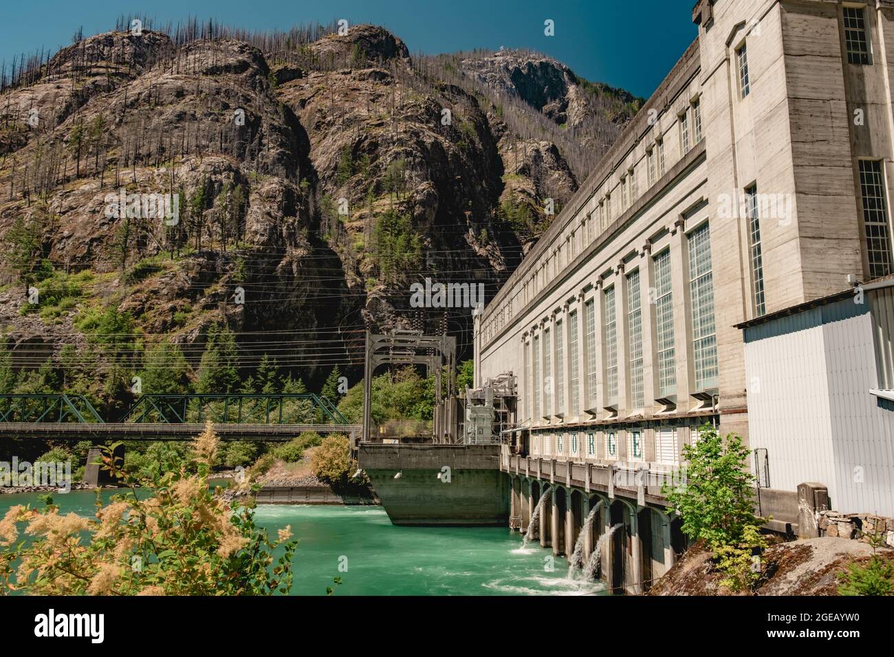 Gorge Powerhouse hydroelectric power plant along the Skagit River in ...