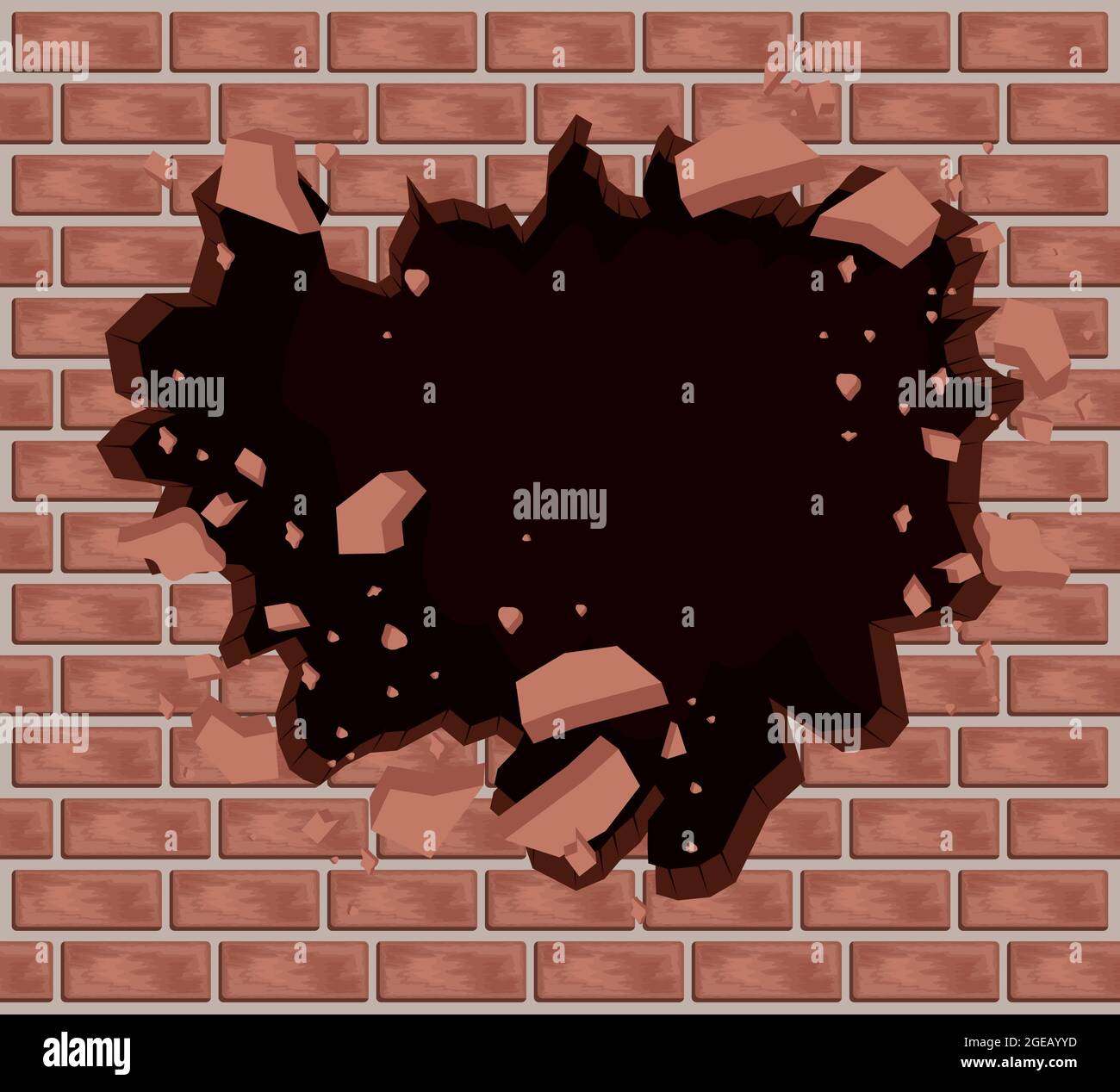 explosive hole bricks wall Stock Vector Image & Art - Alamy