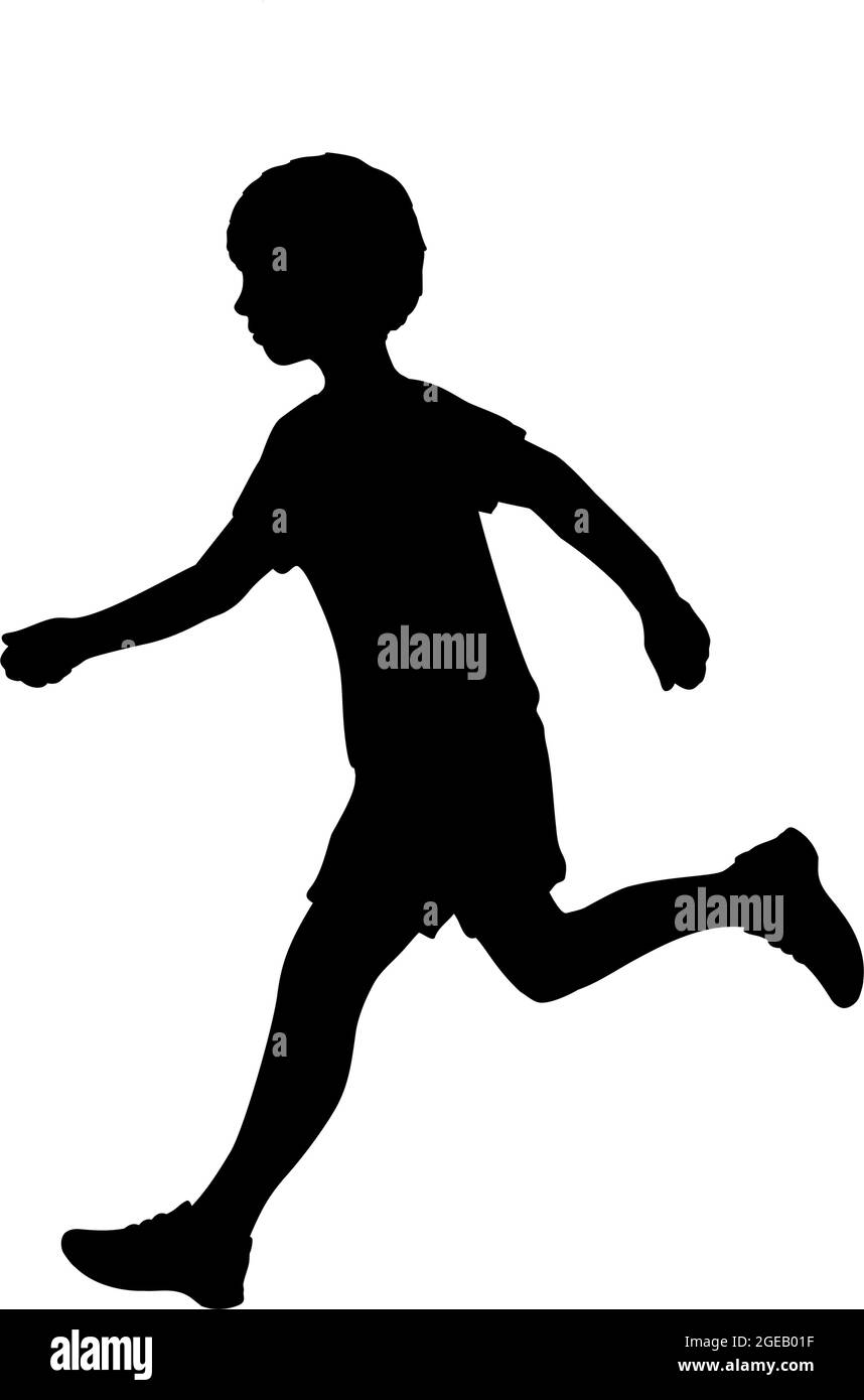 Silhouette boy running. Sport symbol young athlete. Illustration icon ...