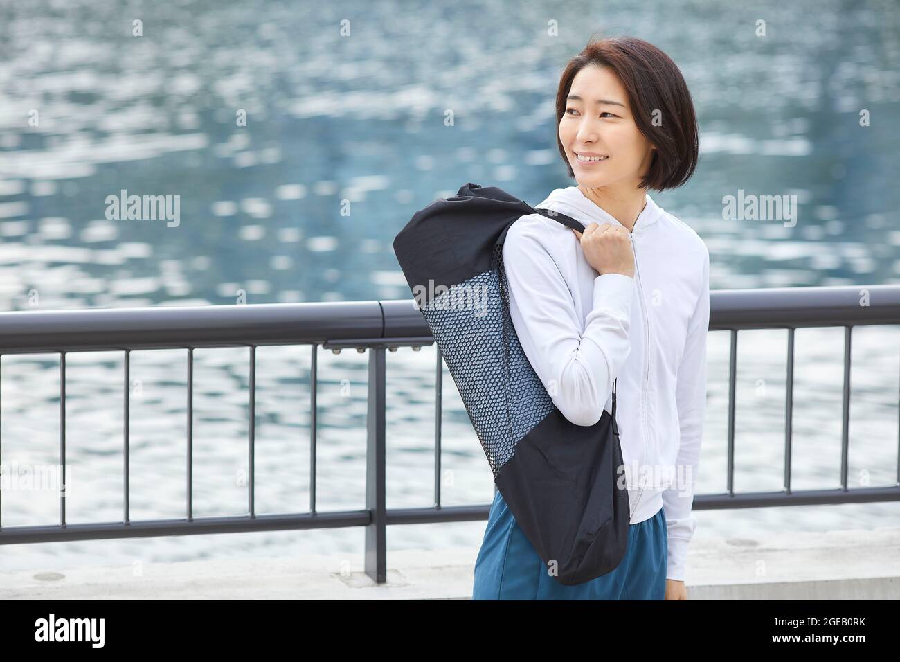 Japanese woman training outside Stock Photo - Alamy