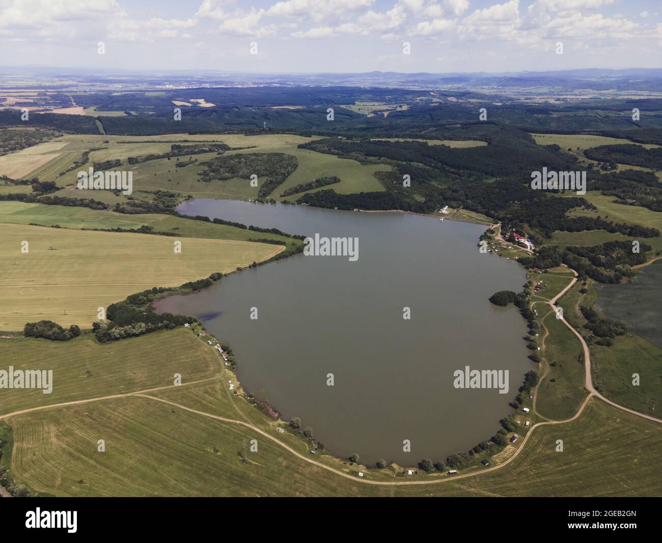 Aerial view of the Luborec reservoir in Slovakia Stock Photo - Alamy
