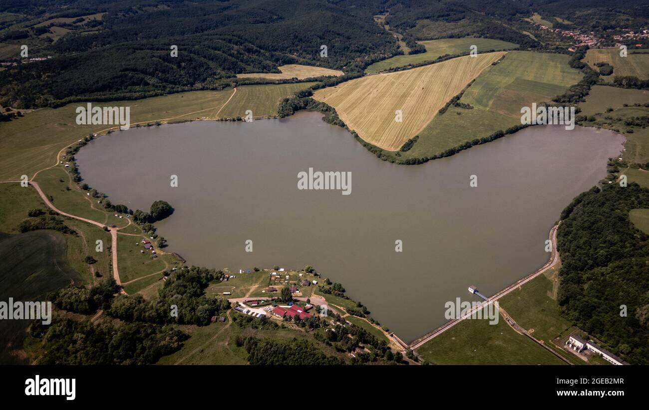 Aerial view of the Luborec reservoir in Slovakia Stock Photo - Alamy