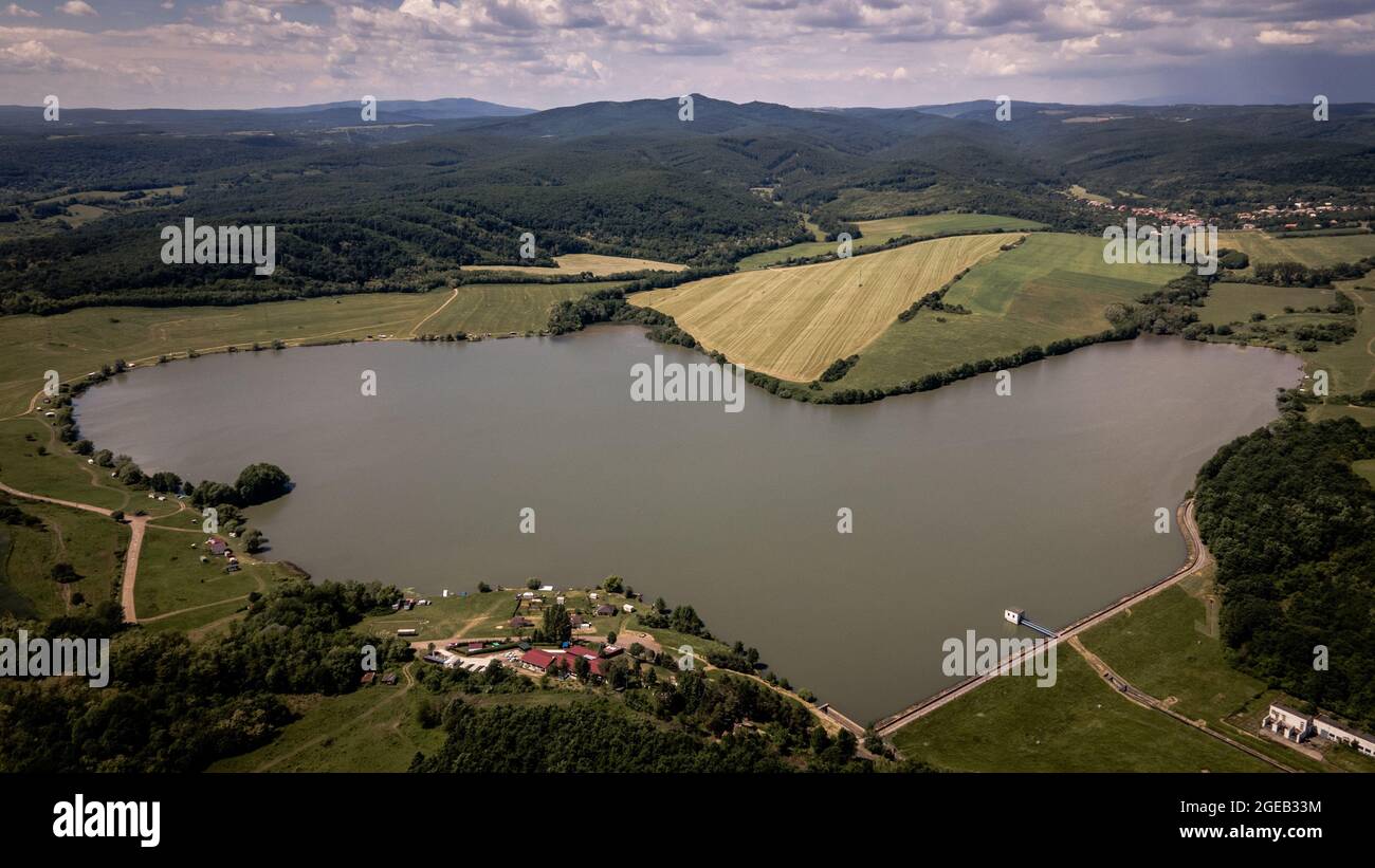 Aerial view of the Luborec reservoir in Slovakia Stock Photo - Alamy