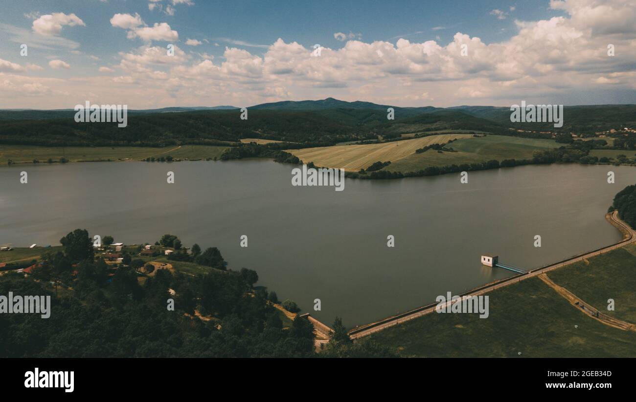 Aerial view of the Luborec reservoir in Slovakia Stock Photo - Alamy