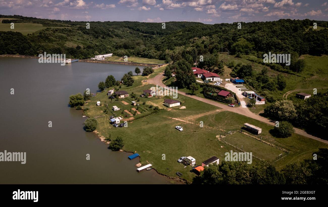 Aerial view of the Luborec reservoir in Slovakia Stock Photo - Alamy