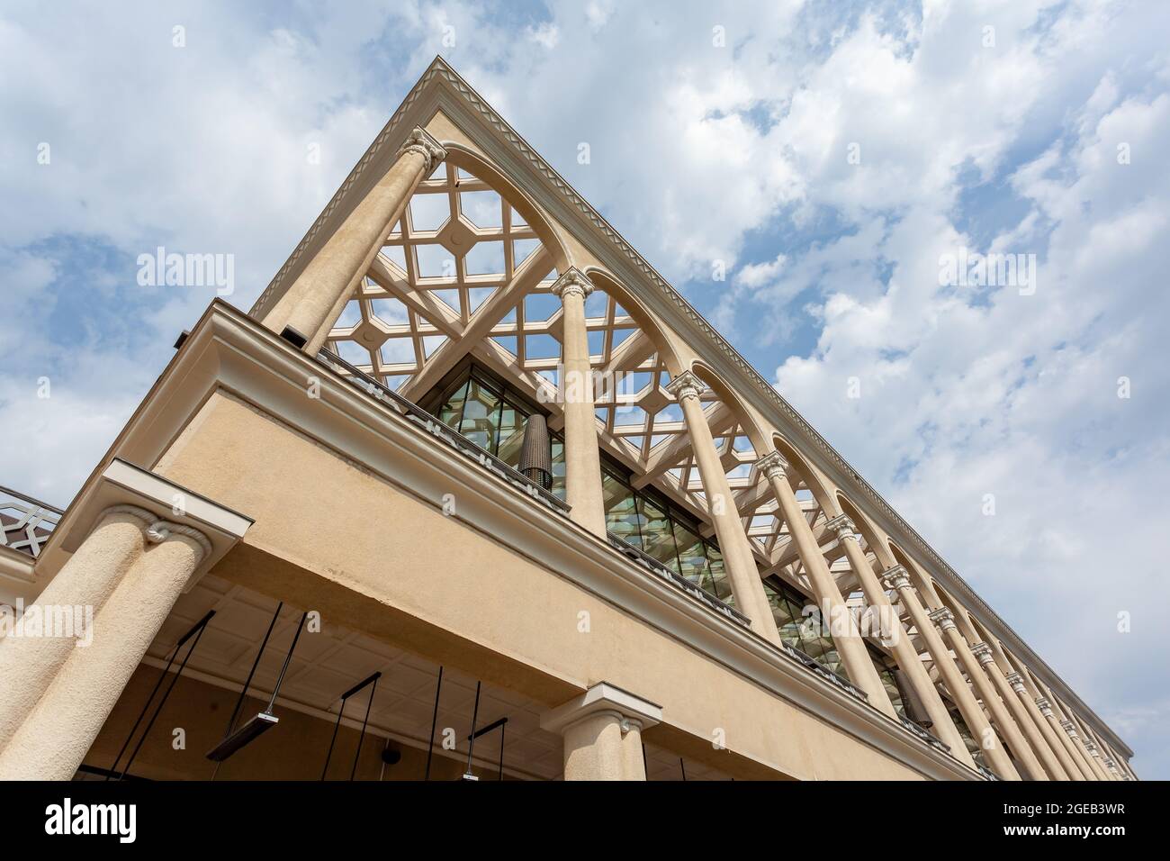 Funicular complex in Mtatsminda Park consisting of restaurants and the ...