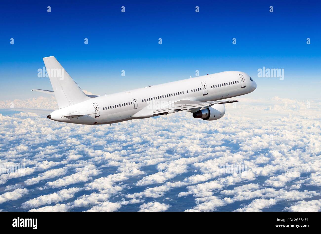 Airplane in the sky above the clouds flight journey sun height Stock ...