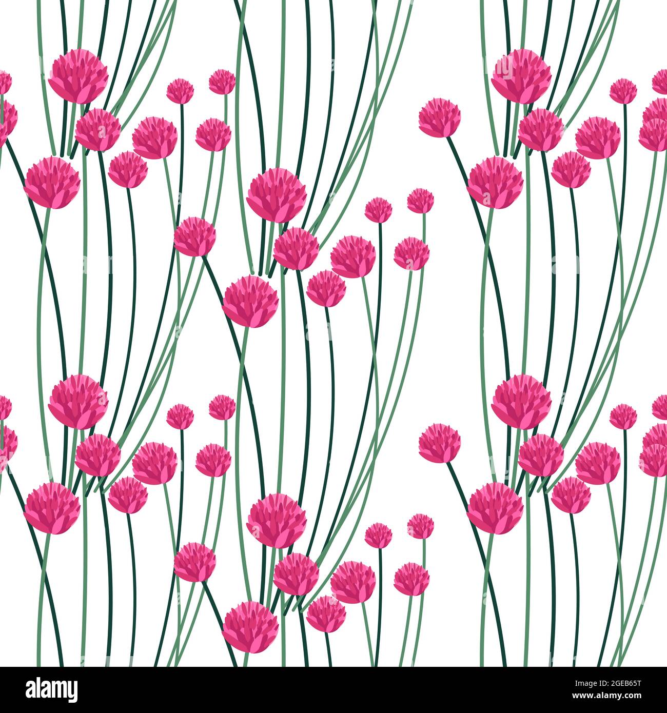 Flowers in bloom, flora and foliage pattern vector Stock Vector Image ...