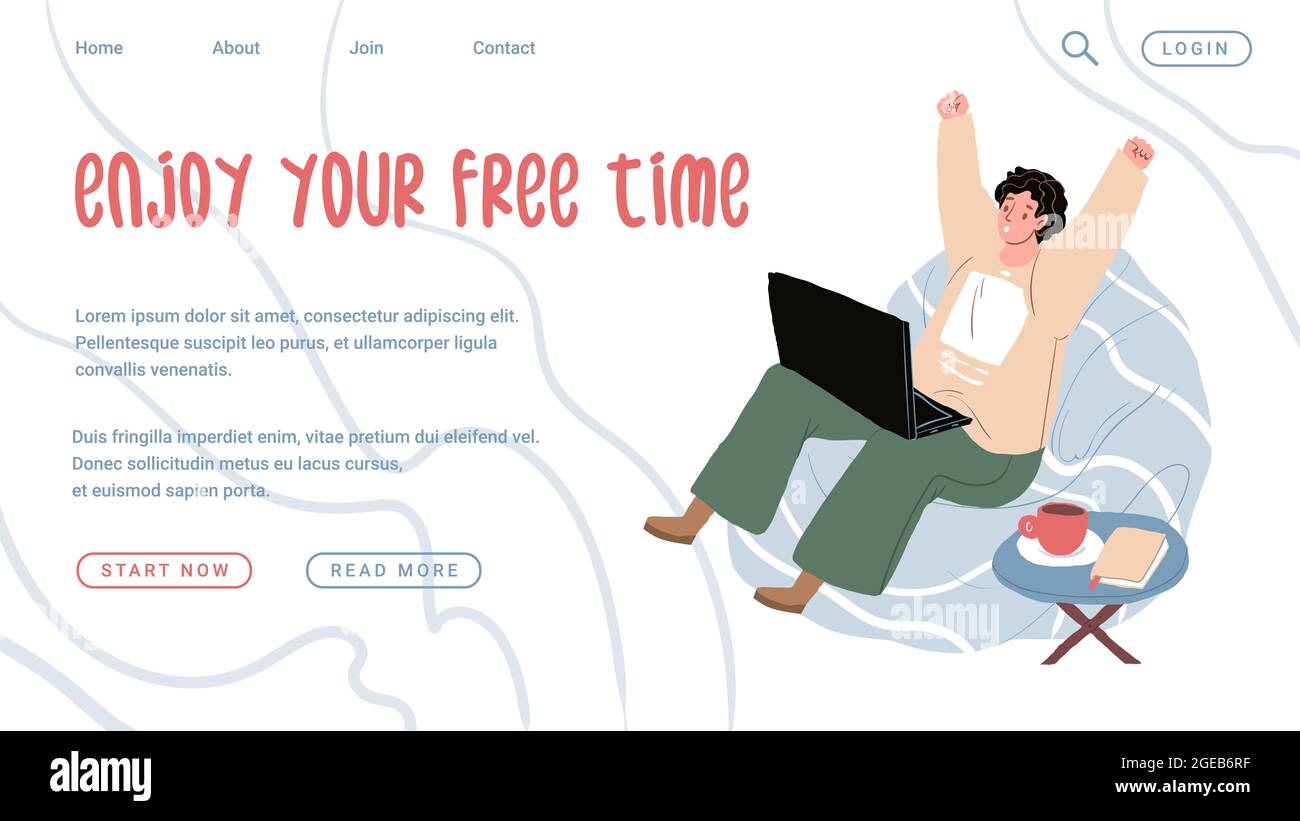 Flat cartoon employee characters procrastination at work vector ...