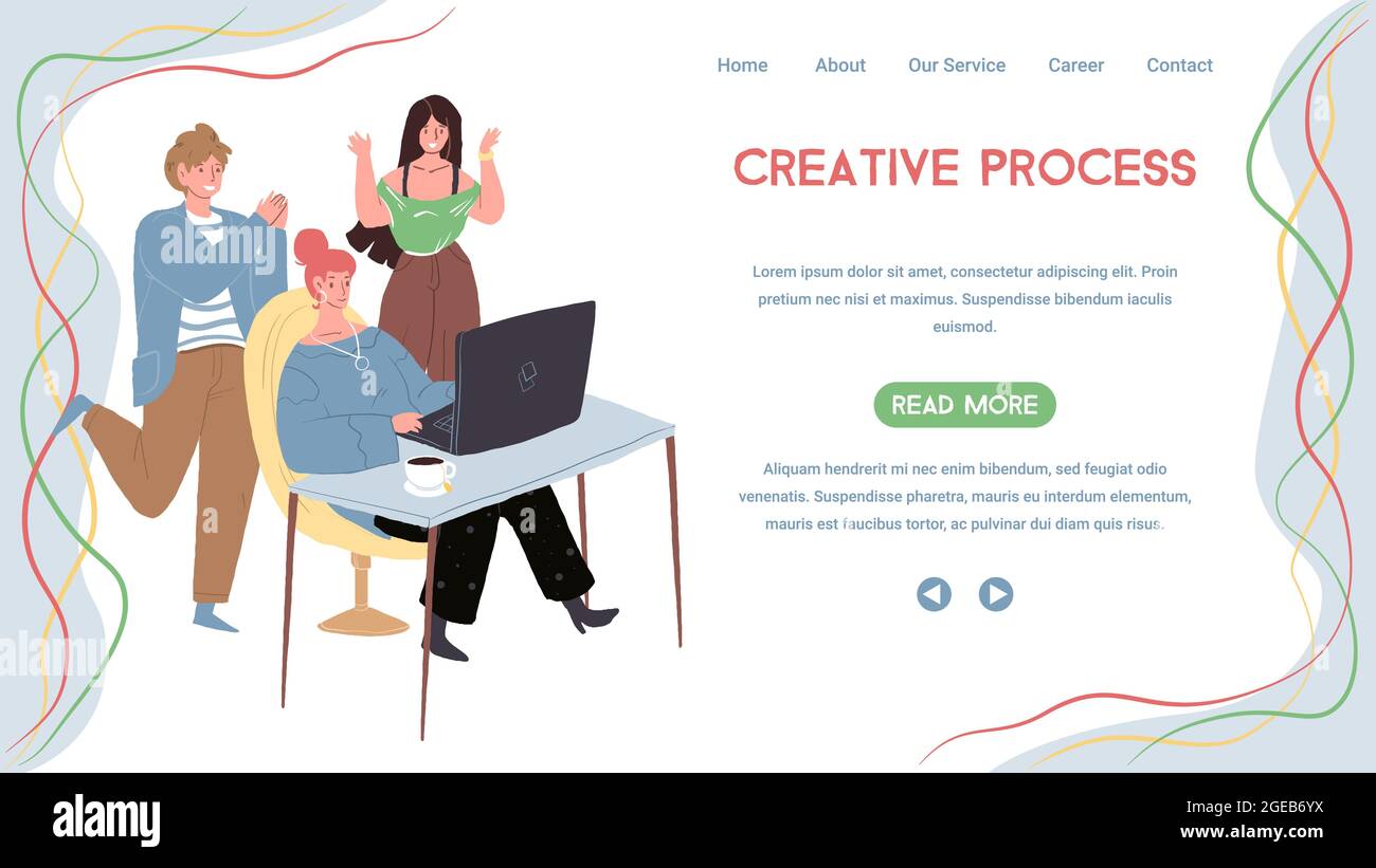Flat cartoon office team characters,successful employees,vector ...