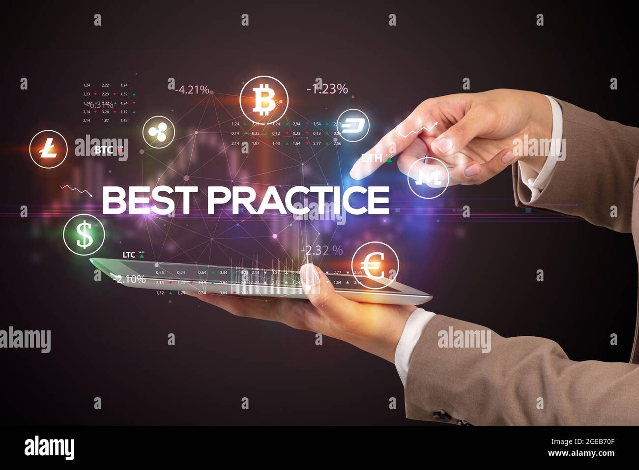 Close-up of a touchscreen with inscription Stock Photo - Alamy