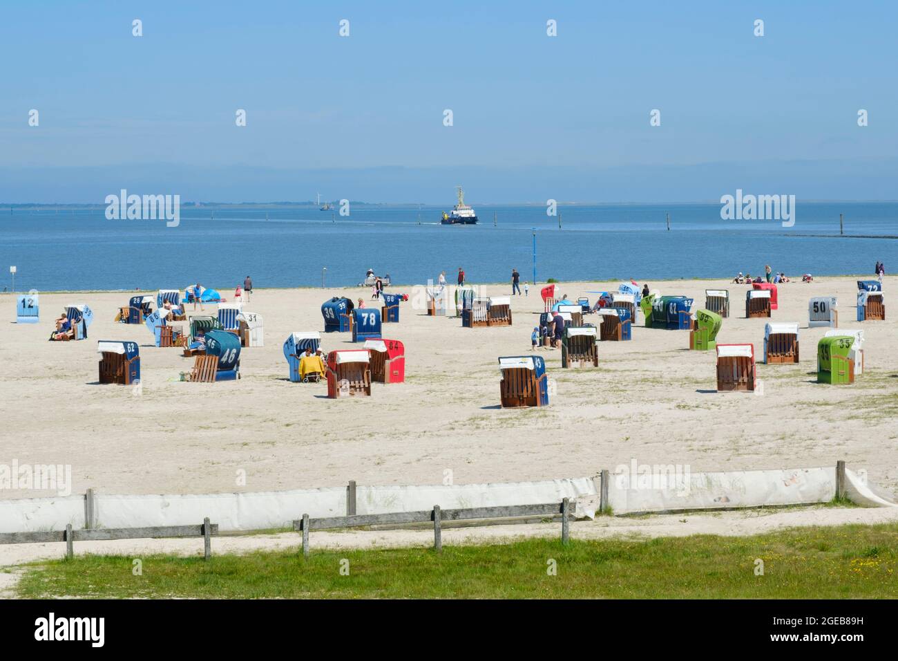 Sand Beach At The North Sea Coast, Neuharlingersiel, East Frisia, Lower ...