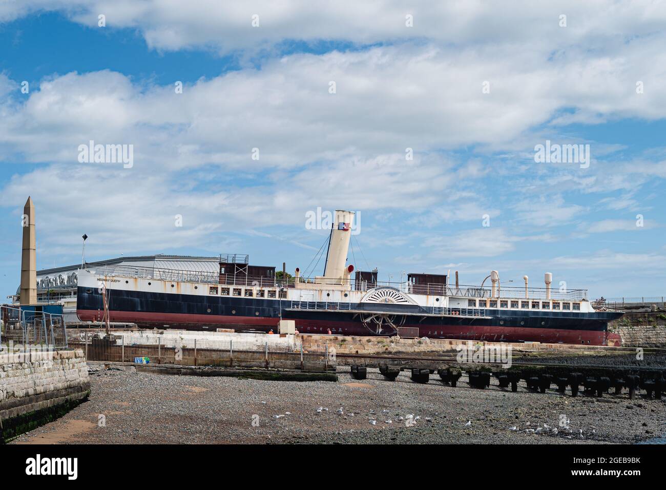 Ramsgate, UK - Aug 14 2021 The 1924 Paddle Steamer Medway Queen on the ...