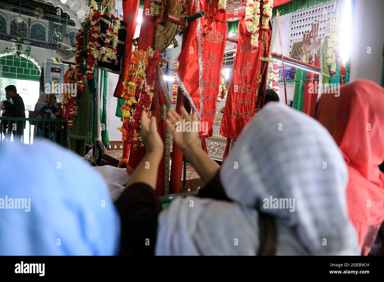 Non Exclusive: DHAKA, BANGLADESH - AUGUST 18: Muslim pray during a religious ceremony, to ...
