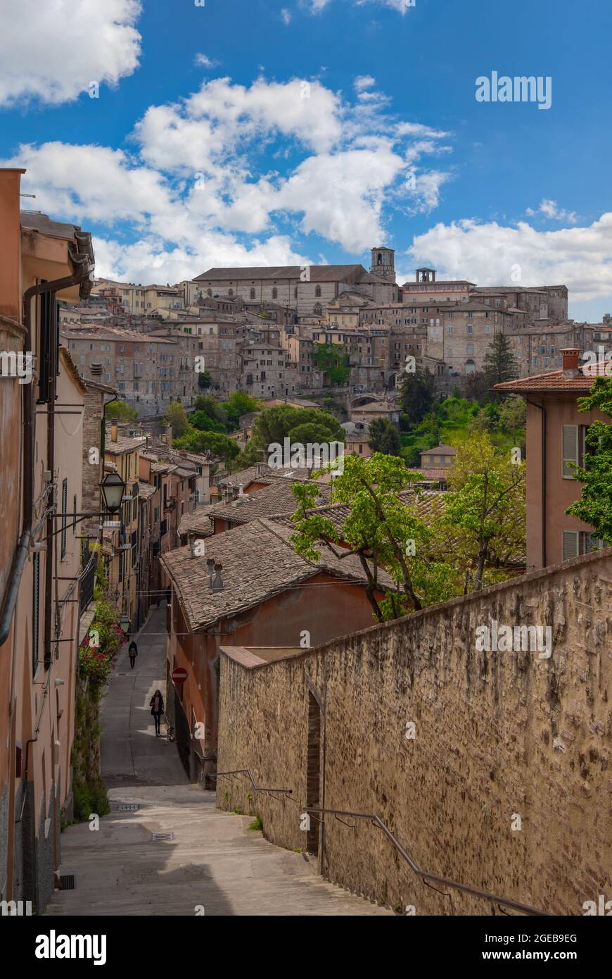 Perugia (Italy) - A characteristic views of historical center in the ...