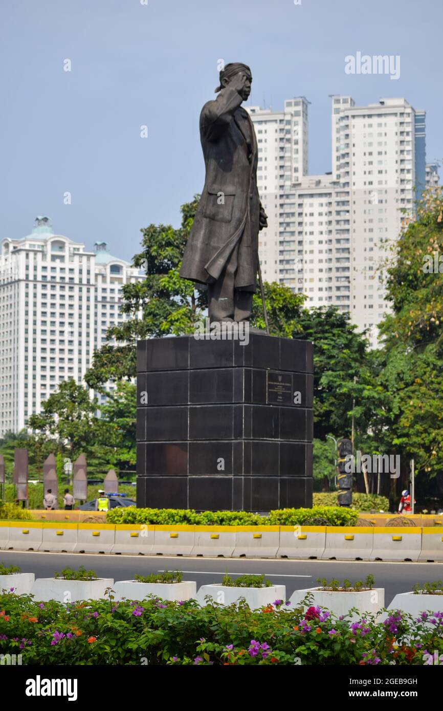 The Statue of General Sudirman on Jenderal Sudirman Street. Jakarta ...