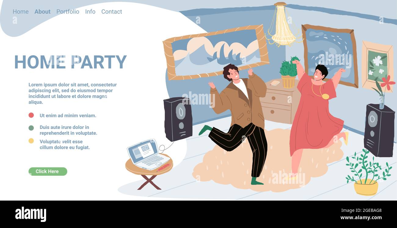 Flat cartoon characters friends at home party in happy mood,vector ...