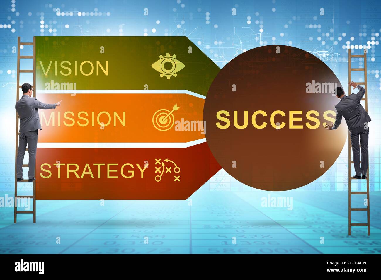 Equation of success with with the businessman Stock Photo - Alamy