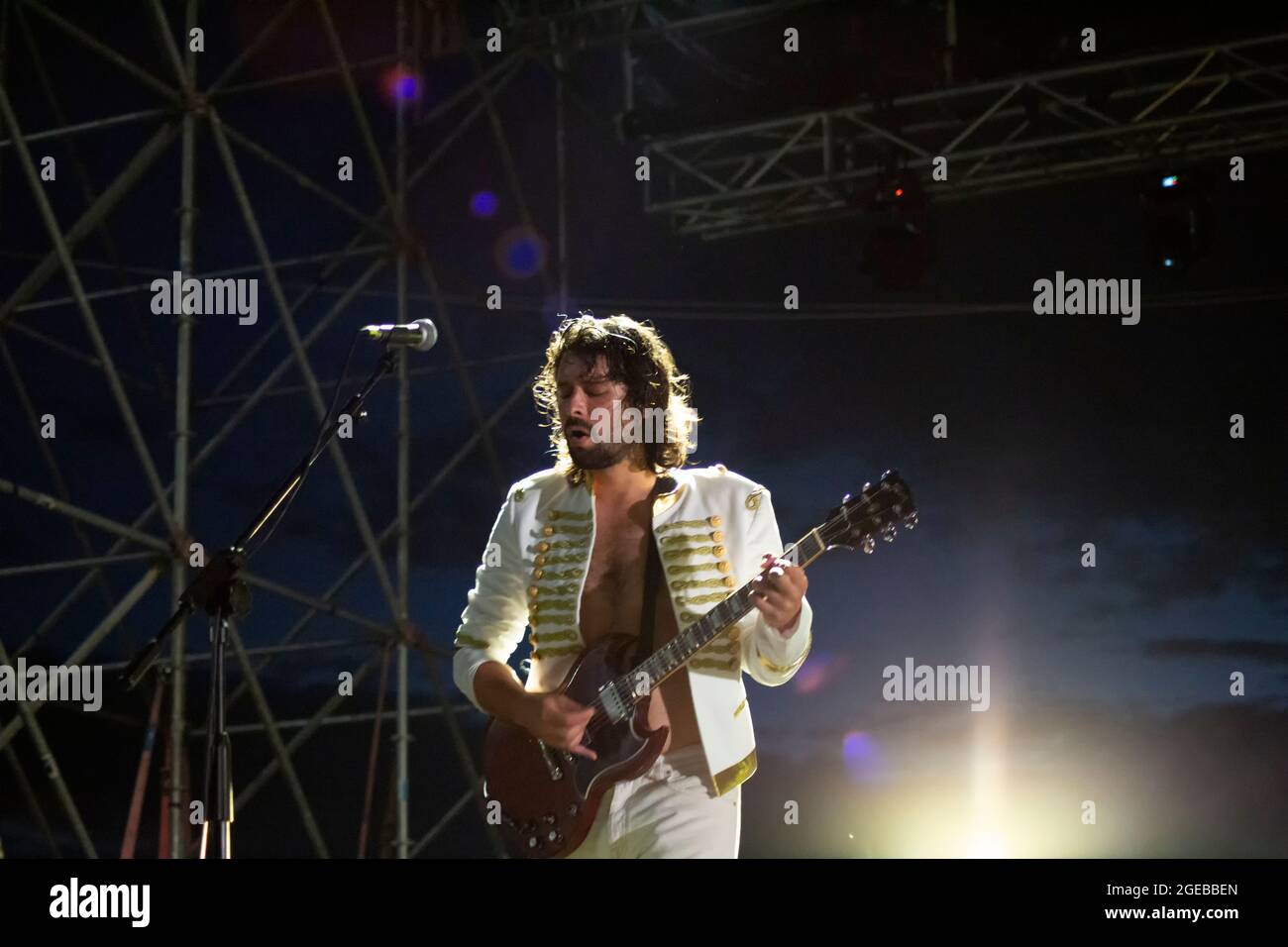 JULY 18, 2021 - GENOA, ITALY: I Ministri, Italian rock band, play live ...