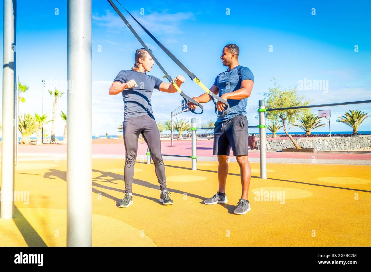 Black man trx exercise hi-res stock photography and images - Alamy
