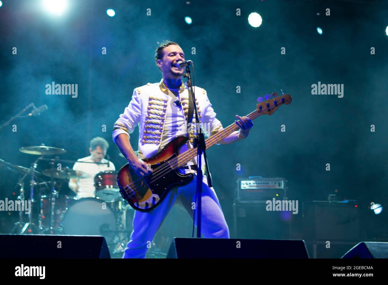 JULY 18, 2021 - GENOA, ITALY: I Ministri, Italian rock band, play live ...