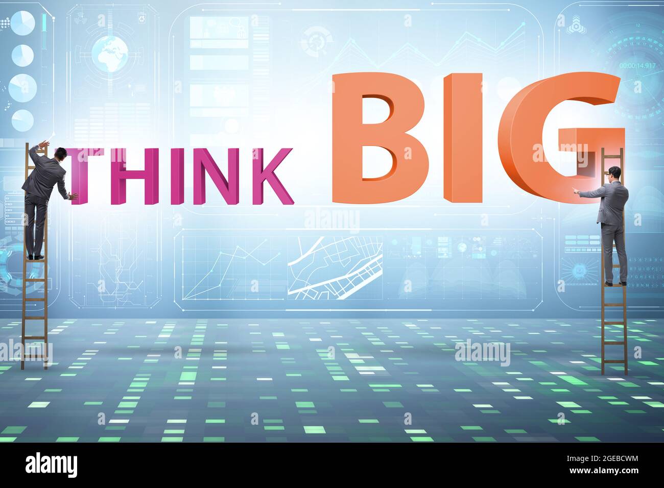 Think big concept with the businessman Stock Photo - Alamy