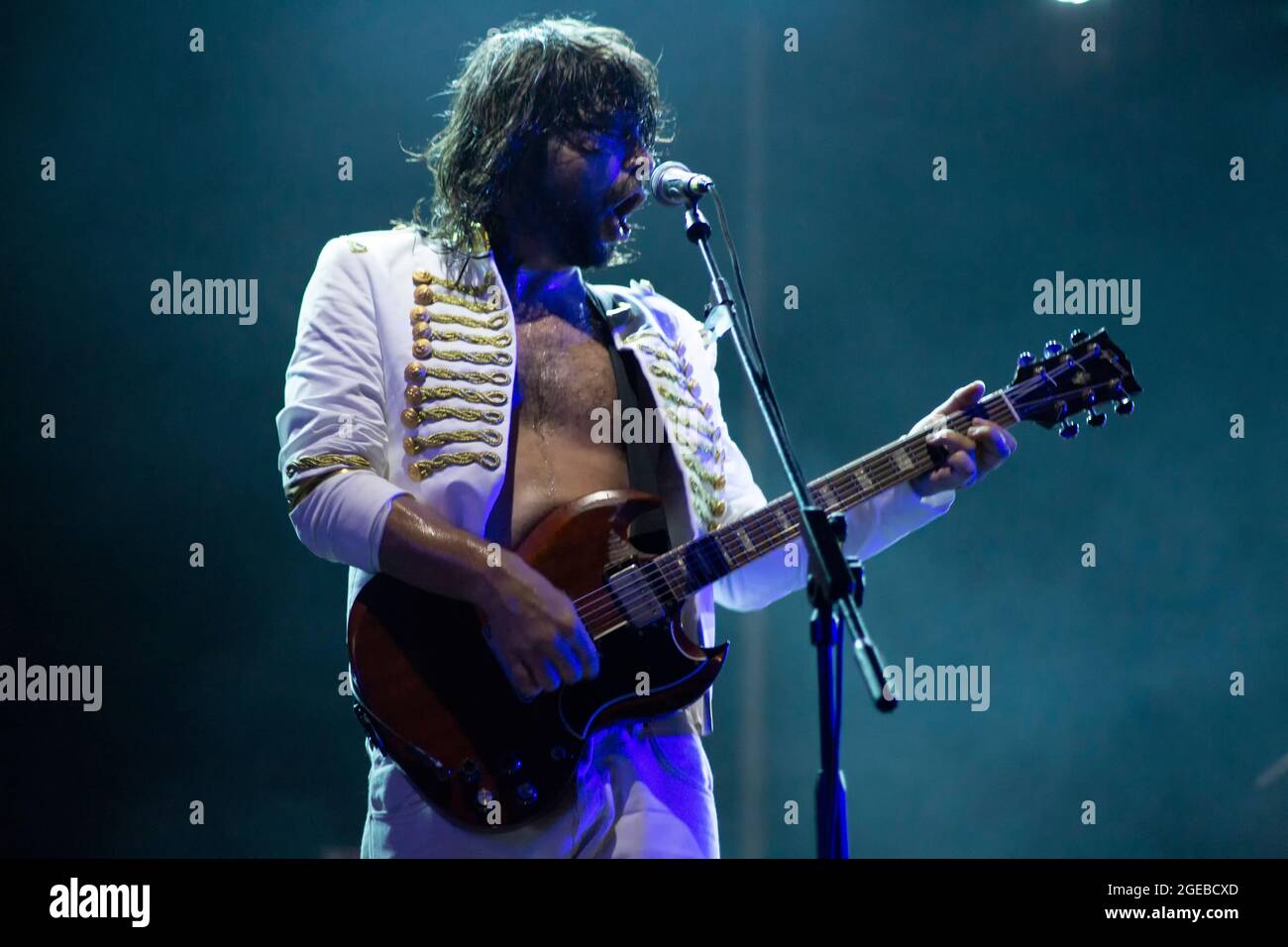 JULY 18, 2021 - GENOA, ITALY: I Ministri, Italian rock band, play live ...