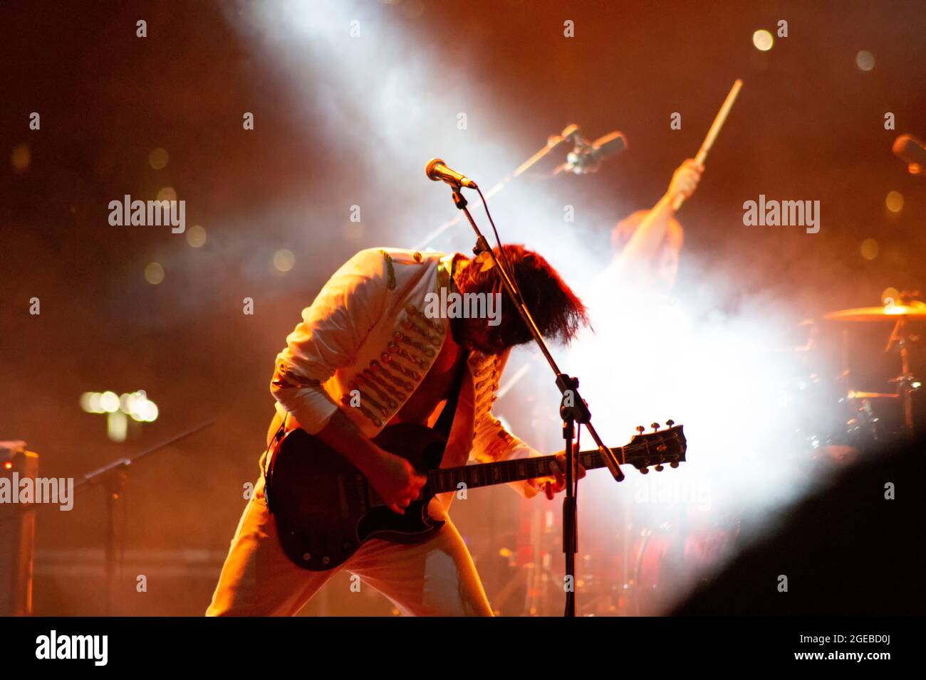JULY 18, 2021 - GENOA, ITALY: I Ministri, Italian rock band, play live ...