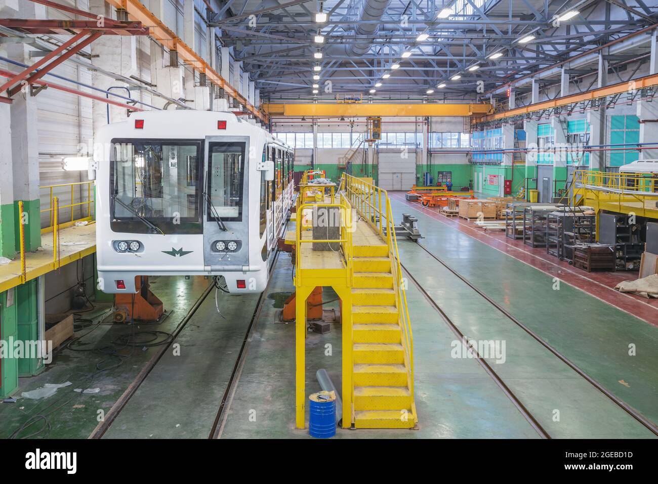 Mytishchi, Russia - February 21, 2017: Rail car assembly plant for the ...