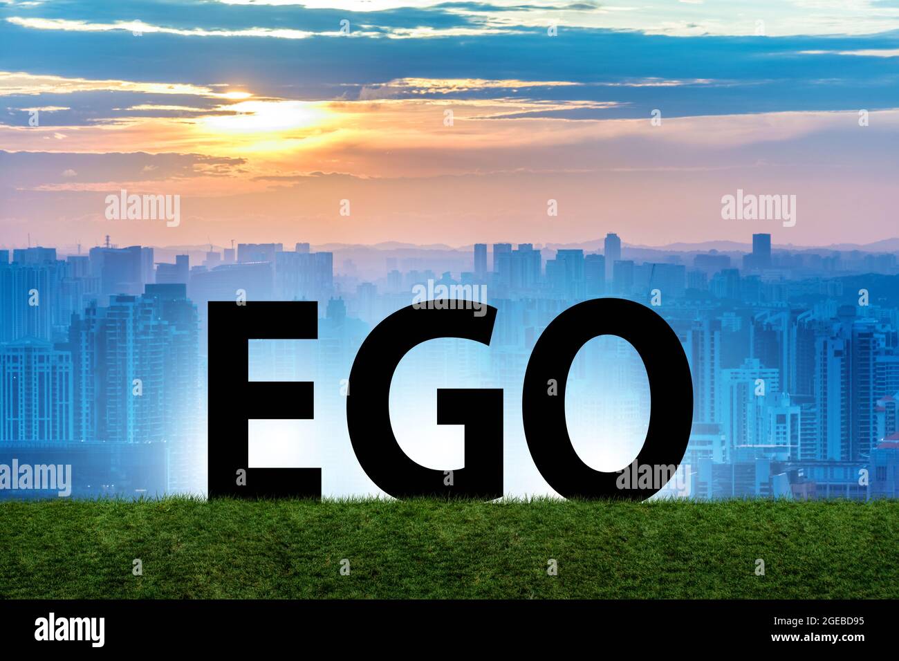 EGO concept with letters as the silhoette Stock Photo - Alamy