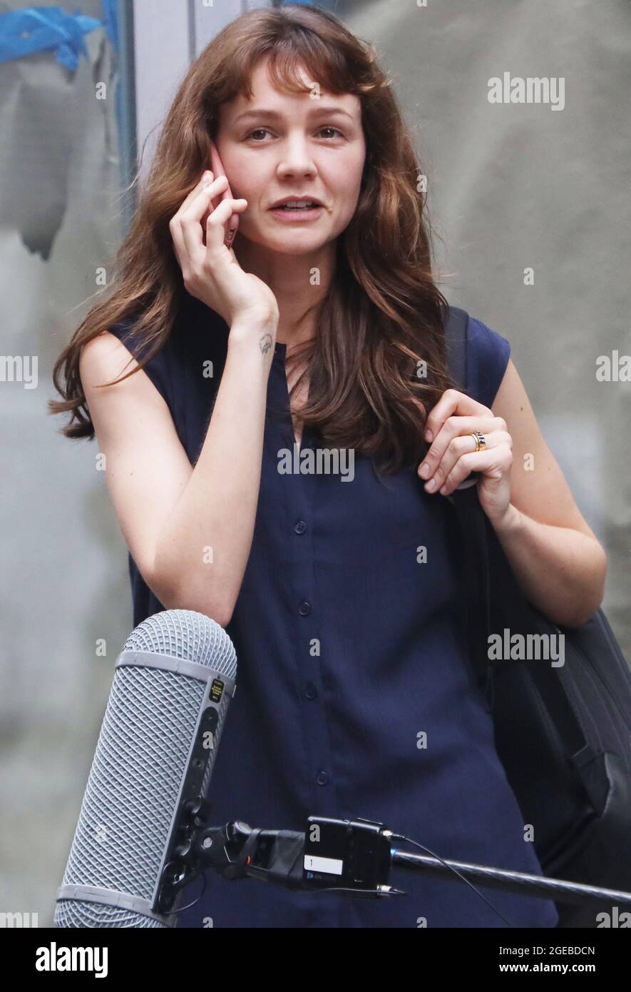 New York, NY, USA. 18th Aug, 2021. Carey Mulligan on the set of She ...