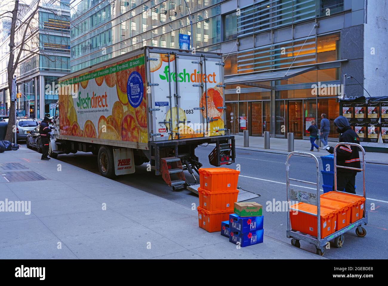 NEW YORK, NY -14 MAR 2021- View of a Fresh Direct delivery truck on the ...